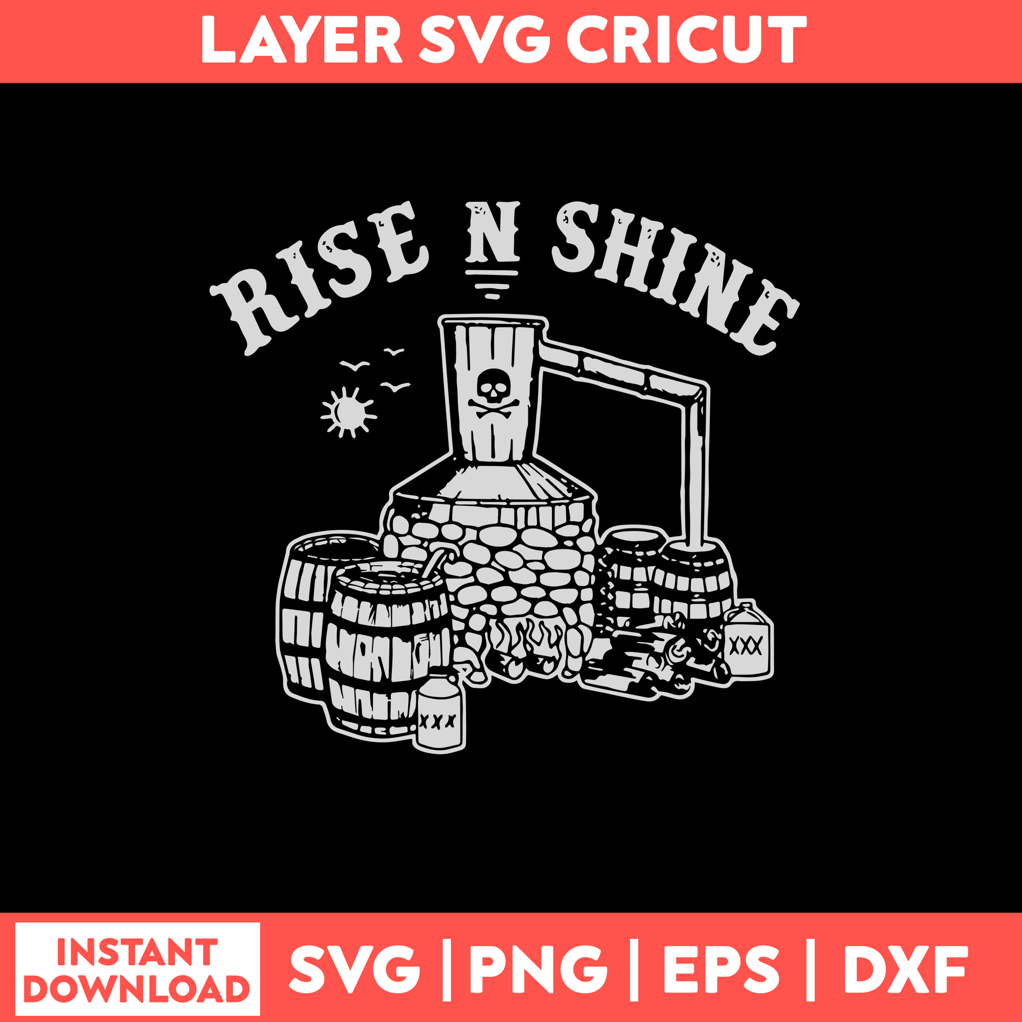 Moonshine Rise N Shine Svg, Png dxf Eps File | Inspire Uplift