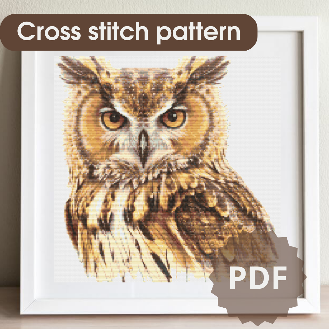 Owl cross stitch pattern, animal cross stitch chart, PDF pri - Inspire ...