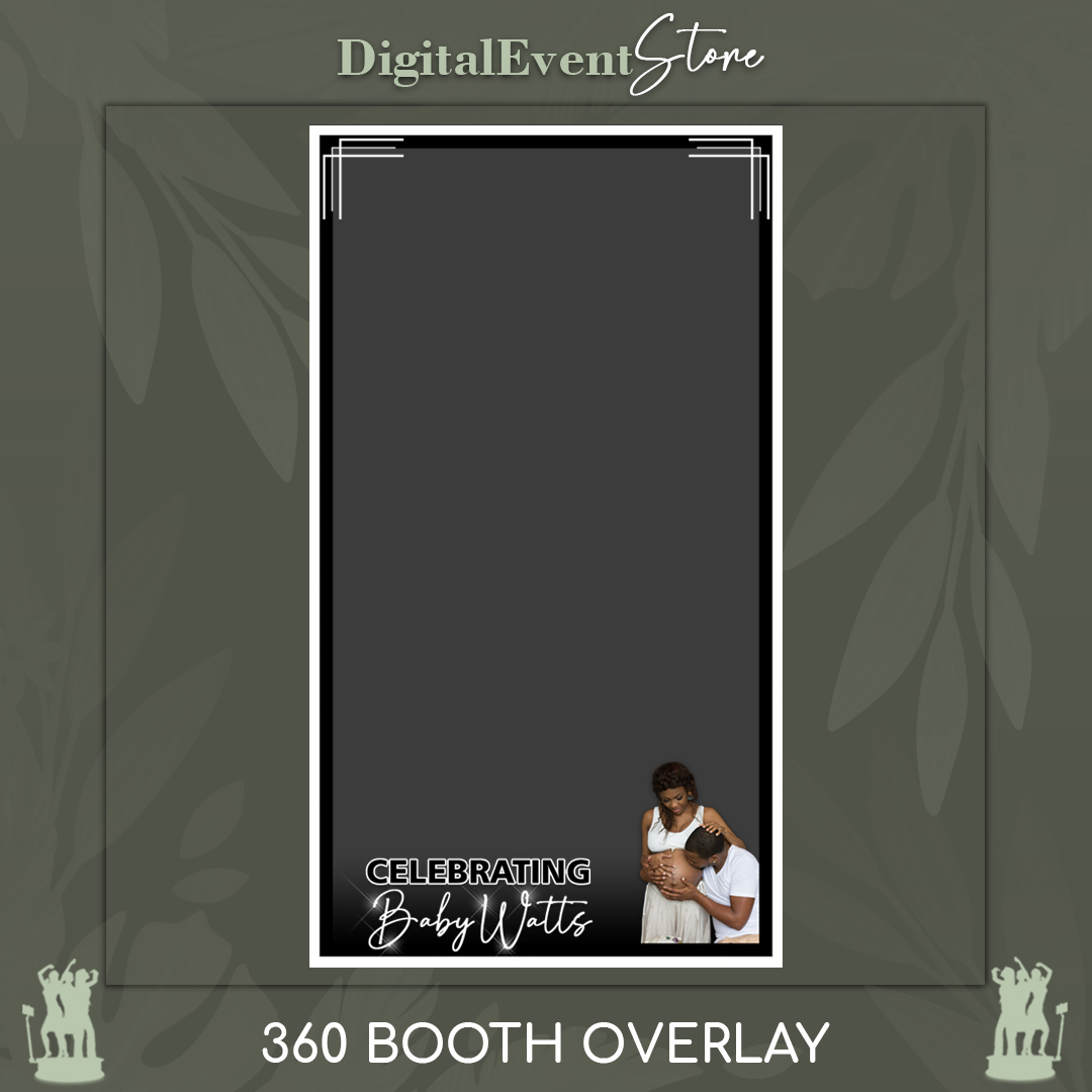 Baby Shower 360 Overlay Photobooth Black White Template Vide | Inspire ...