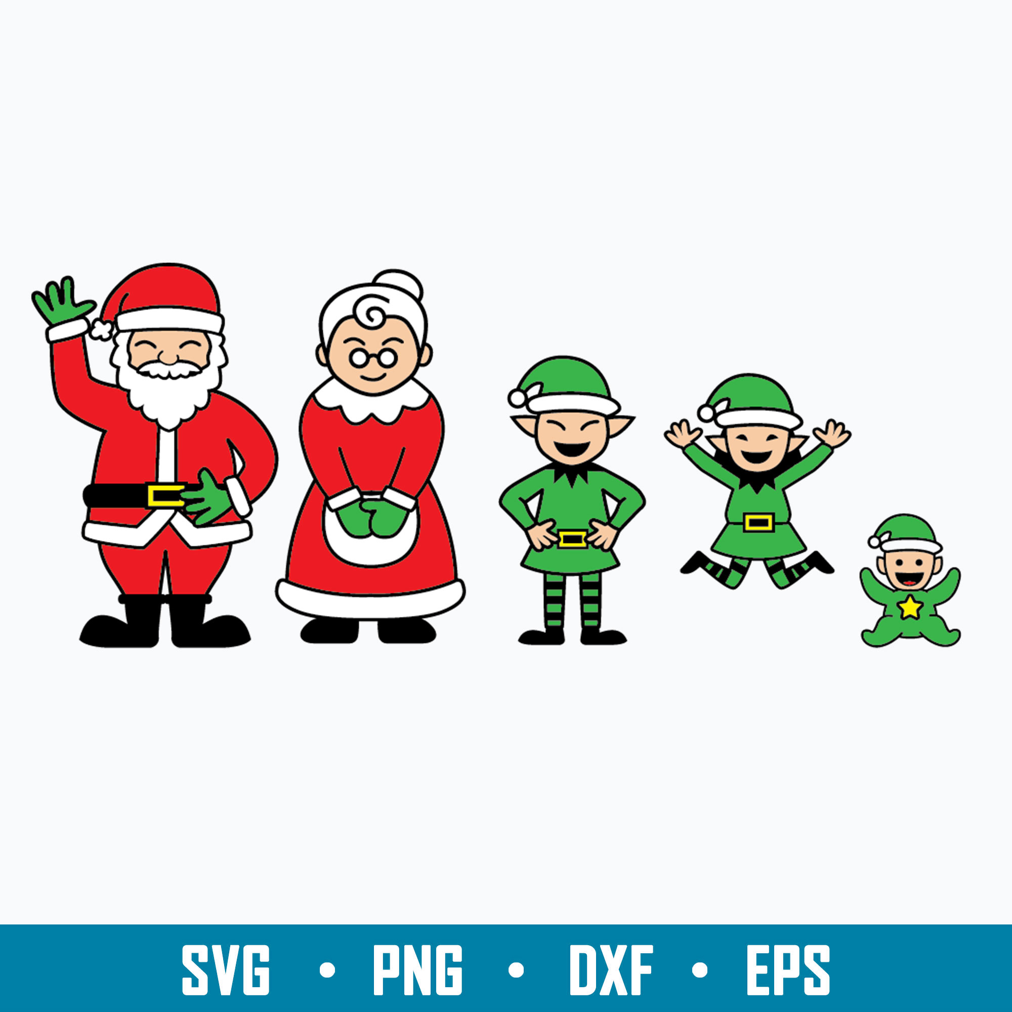 Claus Family Svg, Santa Claus Svg, Merry Christmas Svg, Png | Inspire ...