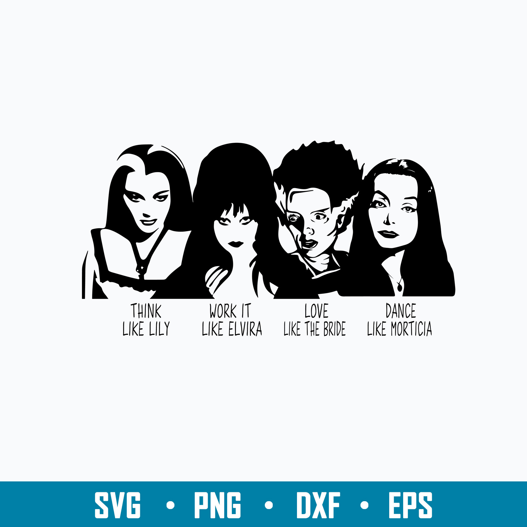 Elvira Lily Munster Morticia Bride of Frankenstein Svg, Ghou | Inspire ...
