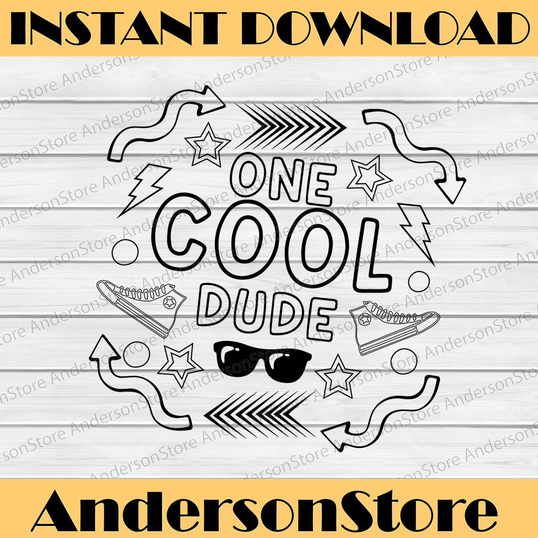 Cool Dude SVG, Coloring SVG, Boy Coloring SVG - Inspire Uplift