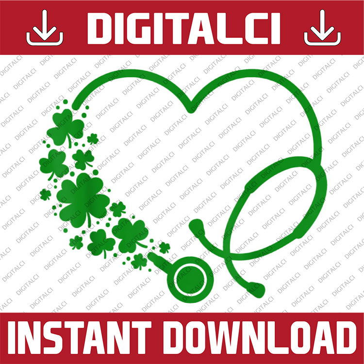 Heart Stethoscope Shamrock St Patrick's Day Lucky Nurse PNG - Inspire ...