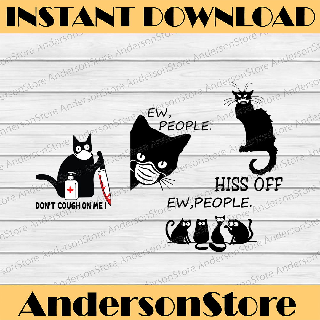 Black cat 2021 quarantine svg png dxf- ew people- hiss of - | Inspire ...