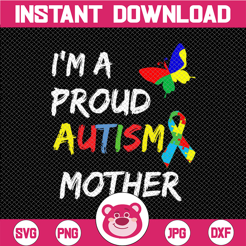 I'm a Proud Autism Mother Awareness Puzzle Ribbon, Svg Png D | Inspire ...