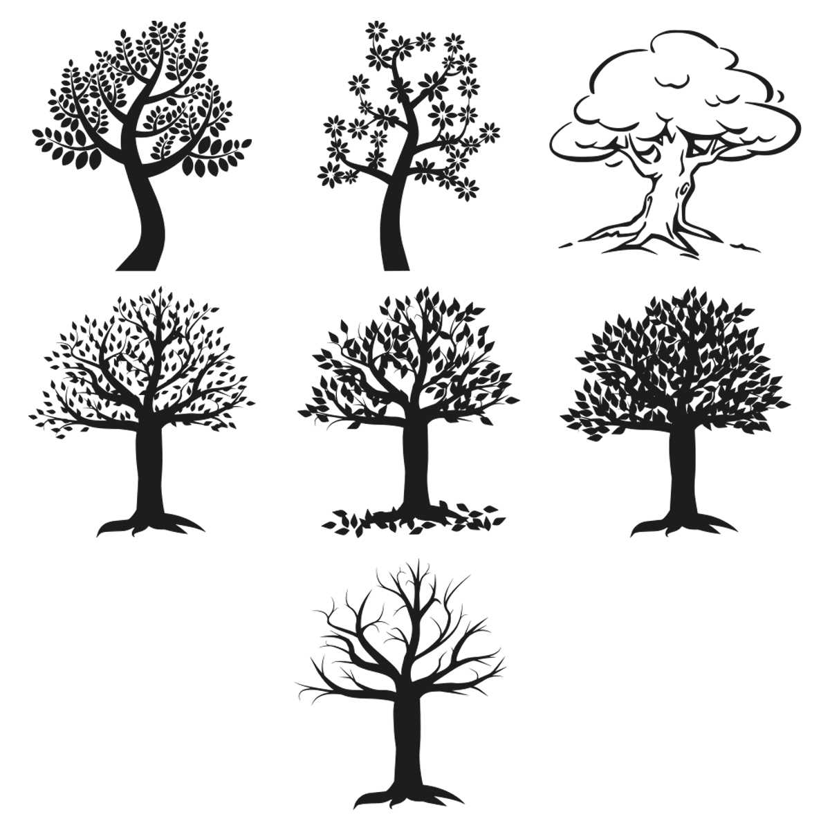 Trees SVG Bundle, Decorative Tree svg file for cricut, Lands - Inspire ...