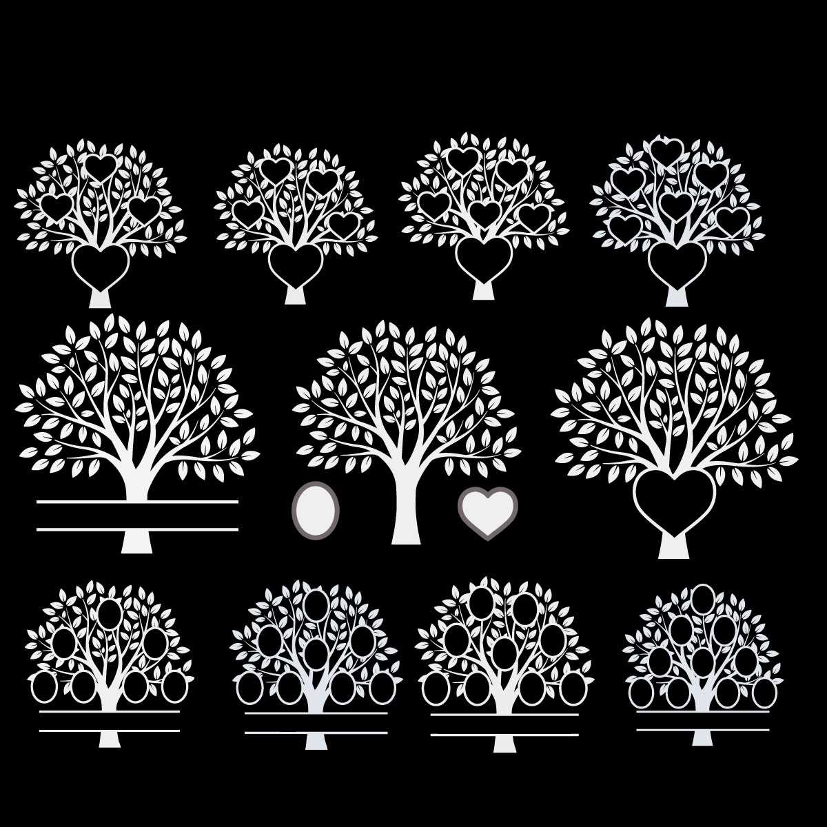 Family Tree Bundle SVG Silhouette, Tree Svg, Ancestry Svg, L | Inspire ...