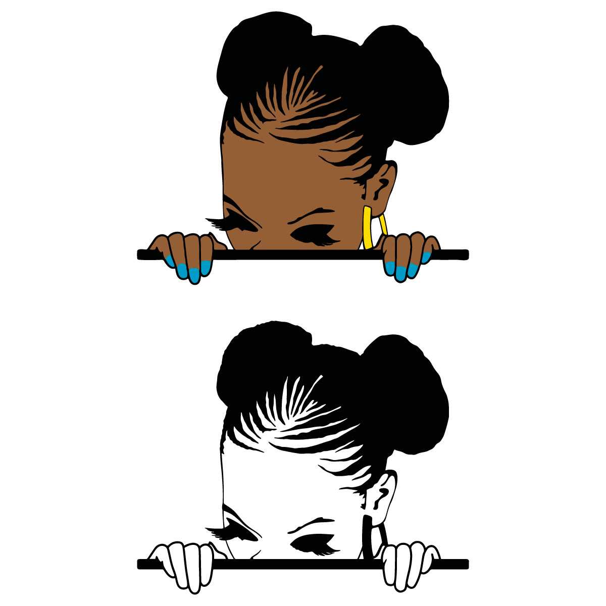 Two Afro Puffs Svg | Inspire Uplift