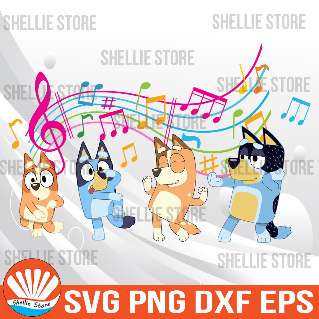 Bluey with music notes svg, Cricut, svg files, File For Cric | Inspire ...