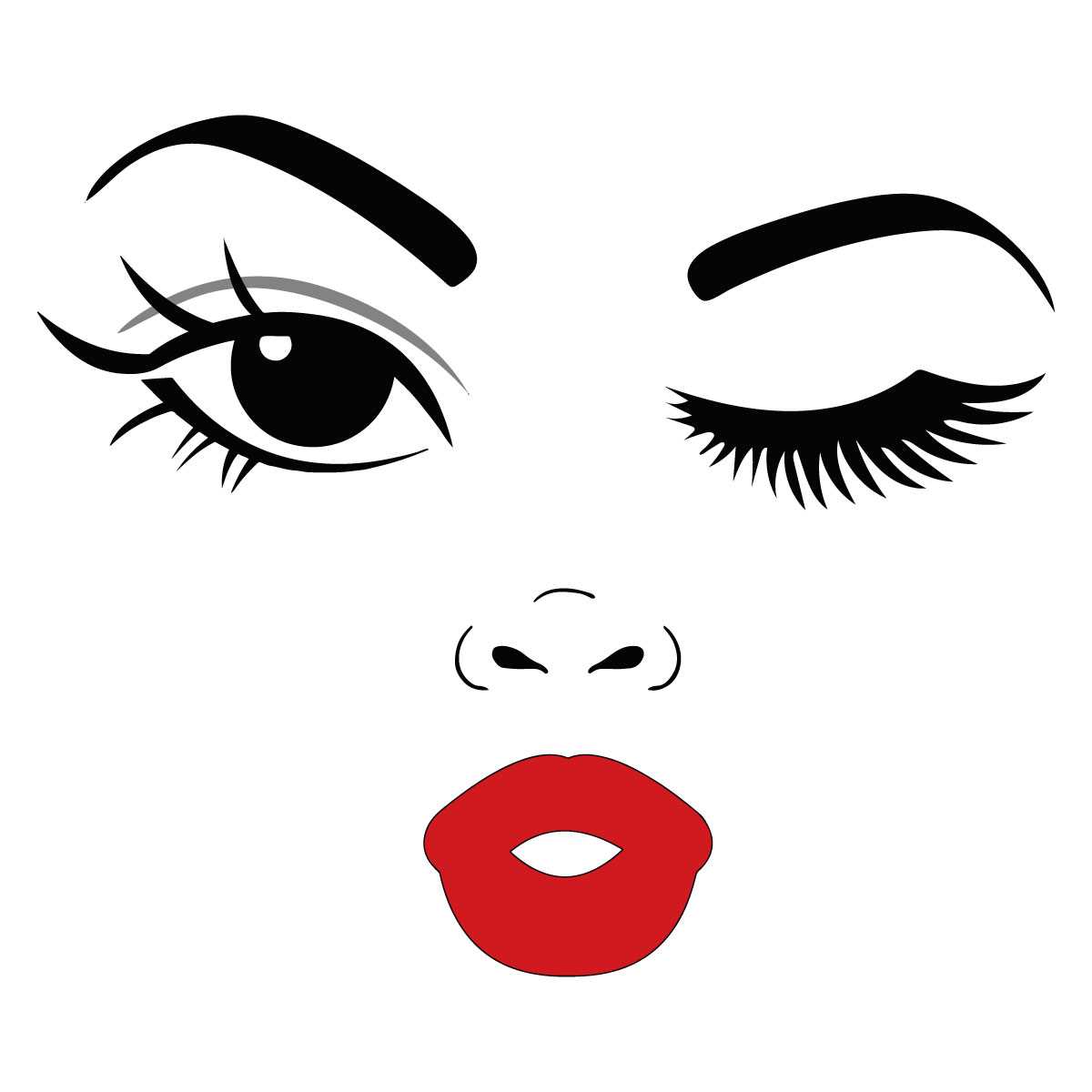 Woman face svg Winking svg Eye svg Eyelashes svg Makeup svg | Inspire ...
