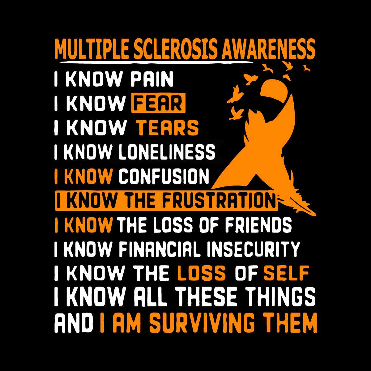 Multiple Sclerosis Awareness SVG PNG, Awareness Svg, I Know | Inspire ...