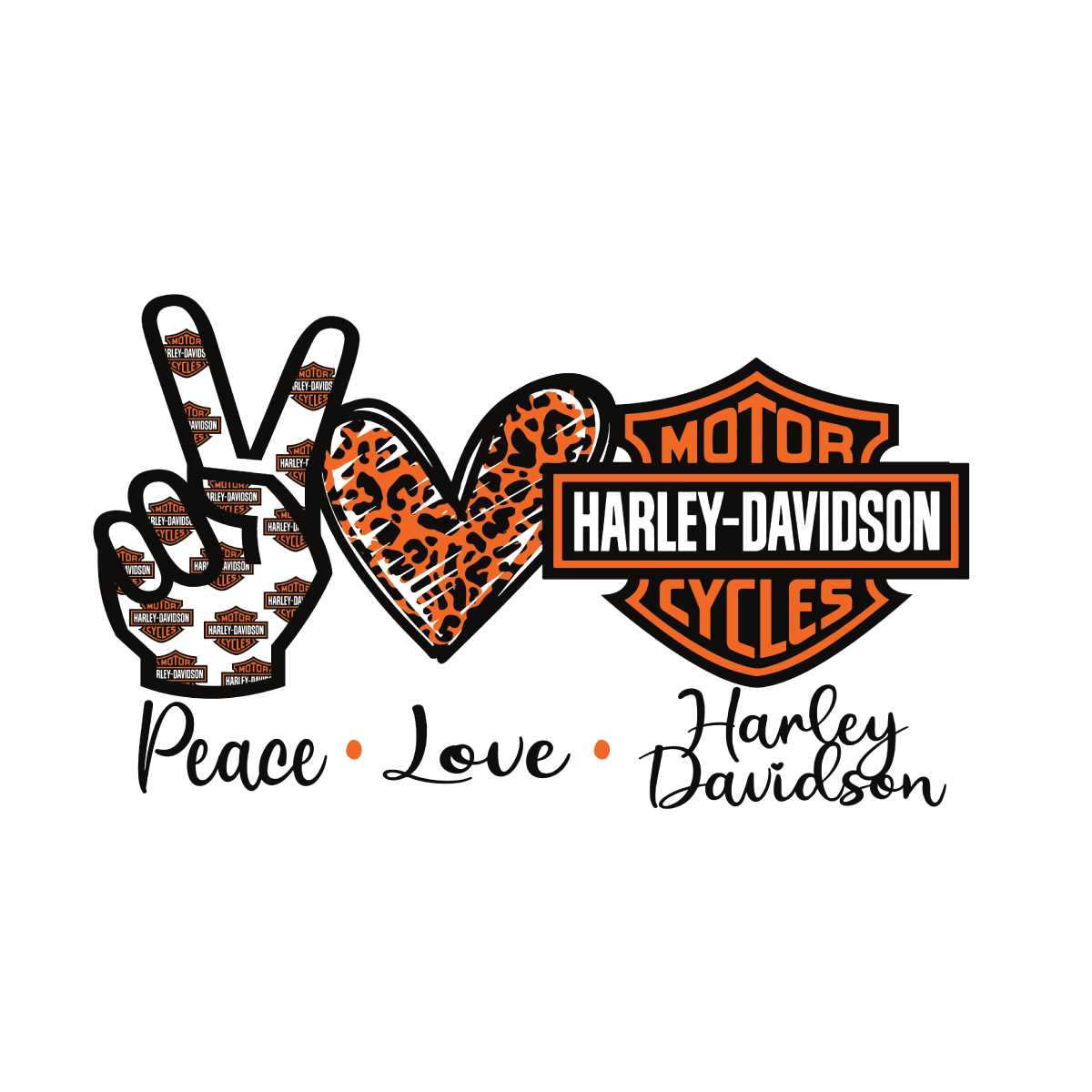 Peace Love Harley Davidson Svg, Trending Svg, Harley Davidso | Inspire ...
