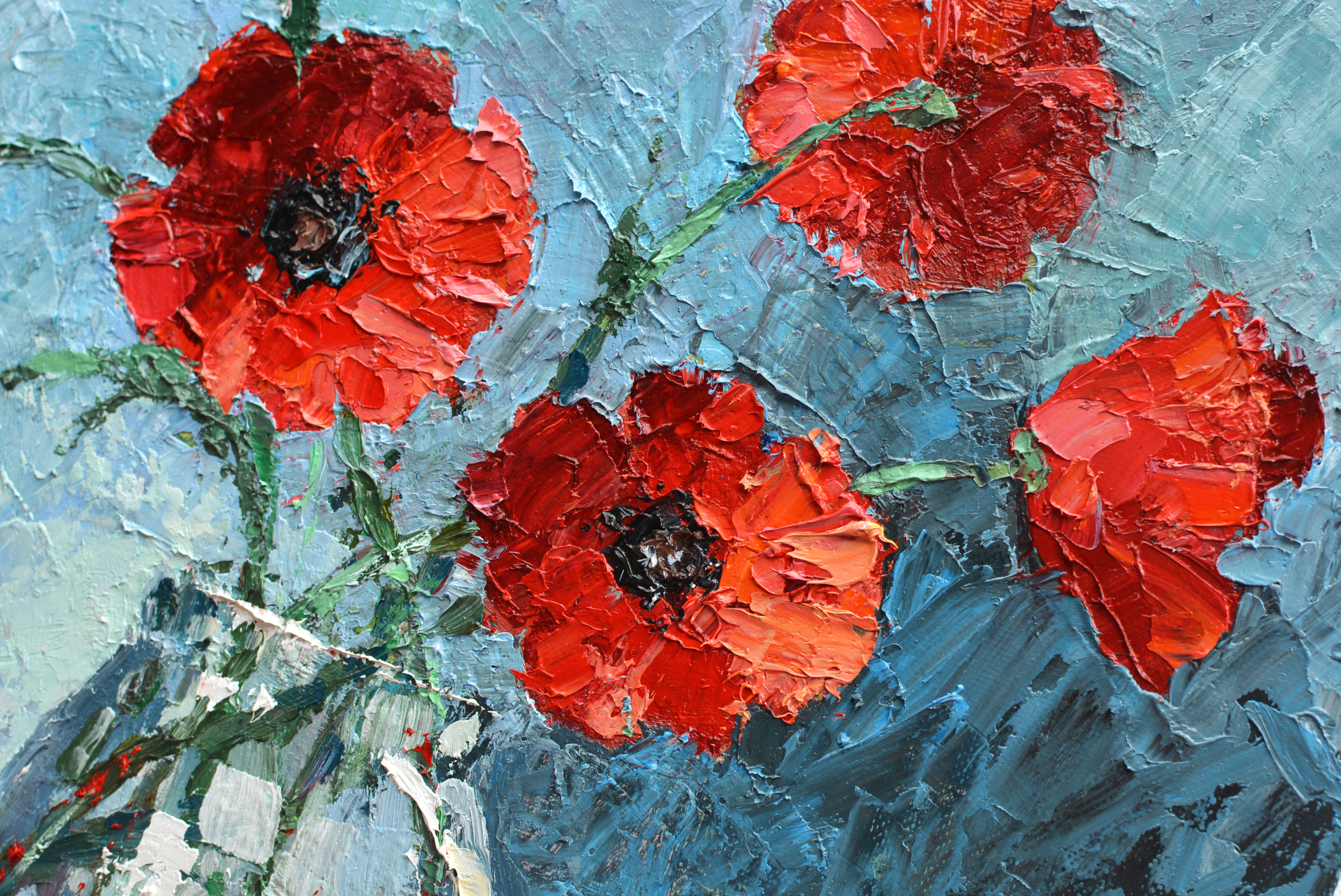 Red Poppy Flower Painting