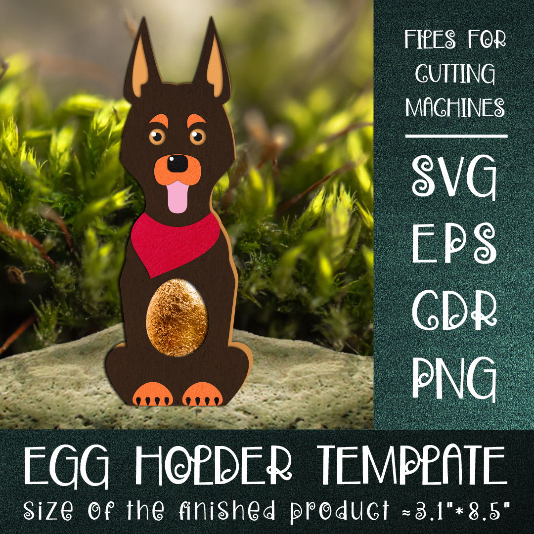 Doberman Pinscher | Easter Egg Holder Template - Inspire Uplift