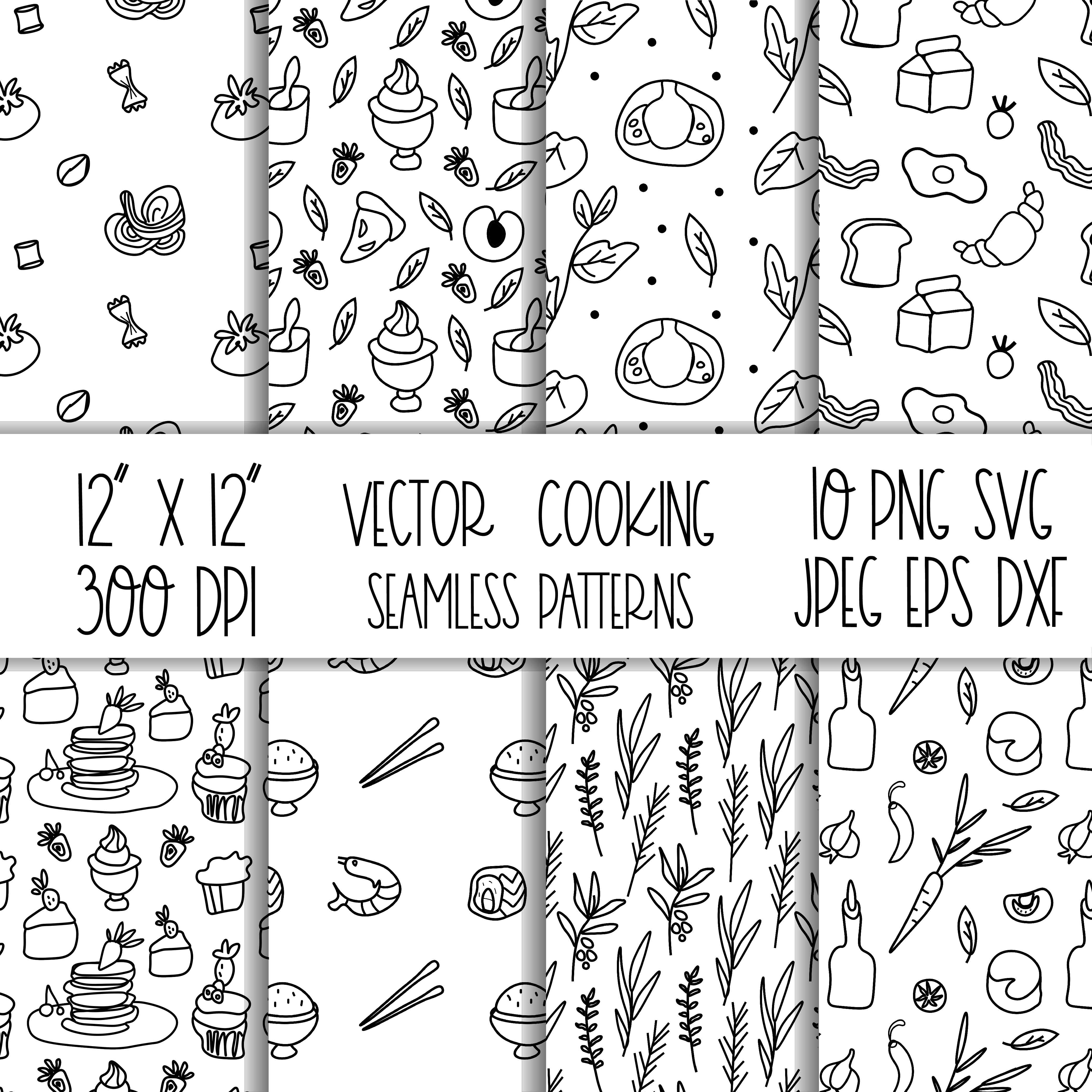 Cooking digital paper. Background pattern svg. | Inspire Uplift