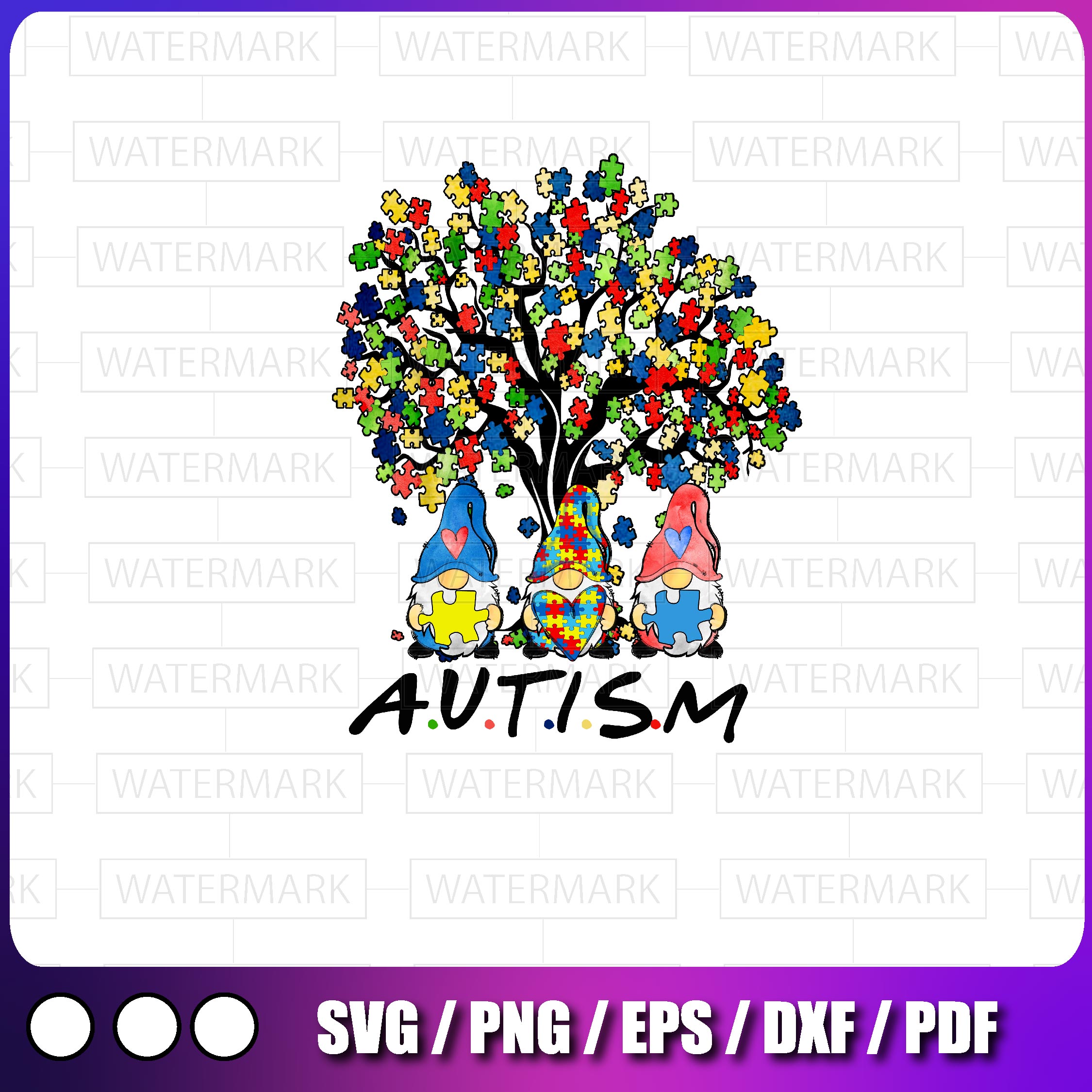 Autism Gnome tree PNG, Gnome Autism SUblimation, Printable, | Inspire ...