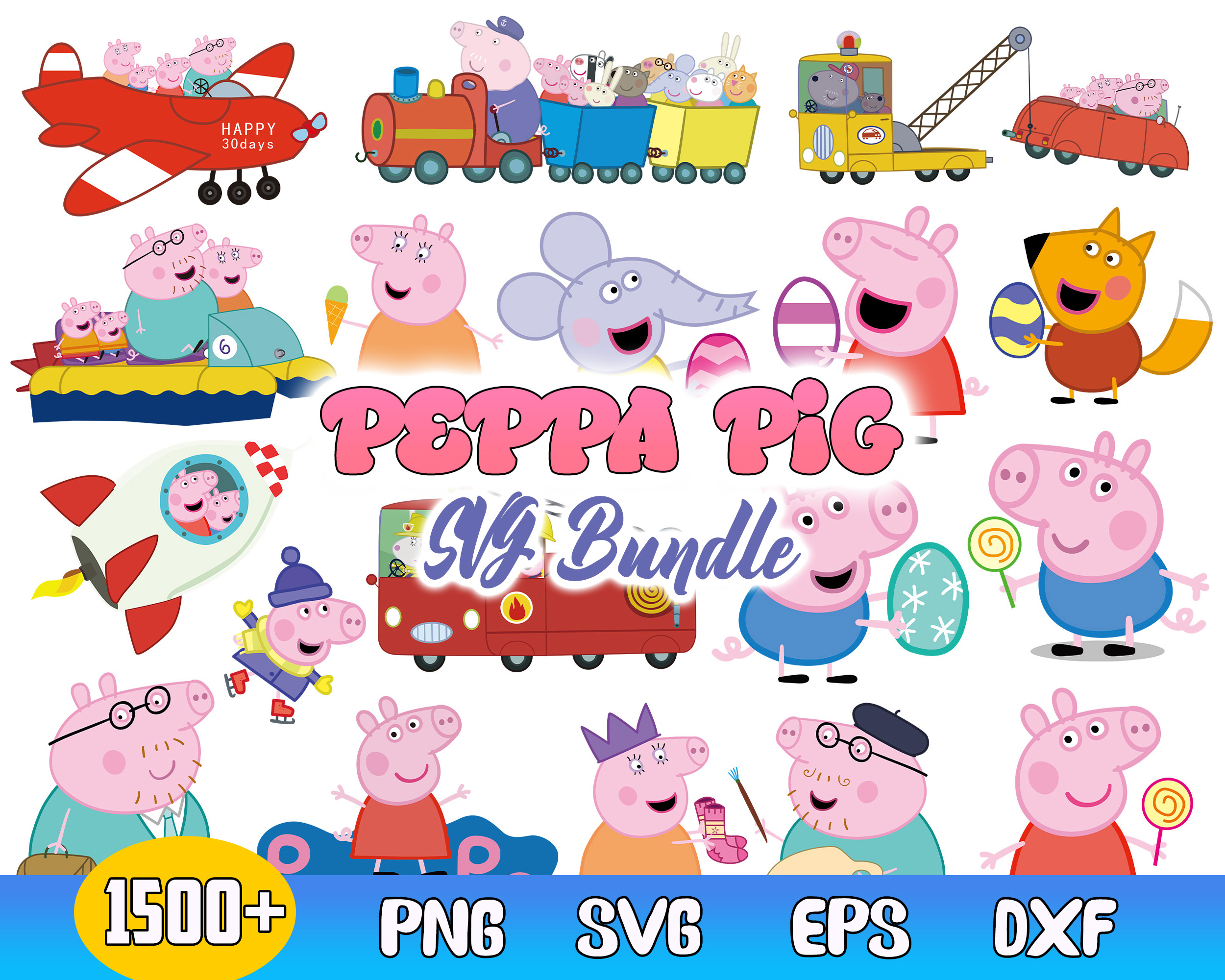 Bundle Peppa Pig Svg, Peppa Pig Svg, Peppa Pig Vector, Peppa | Inspire ...