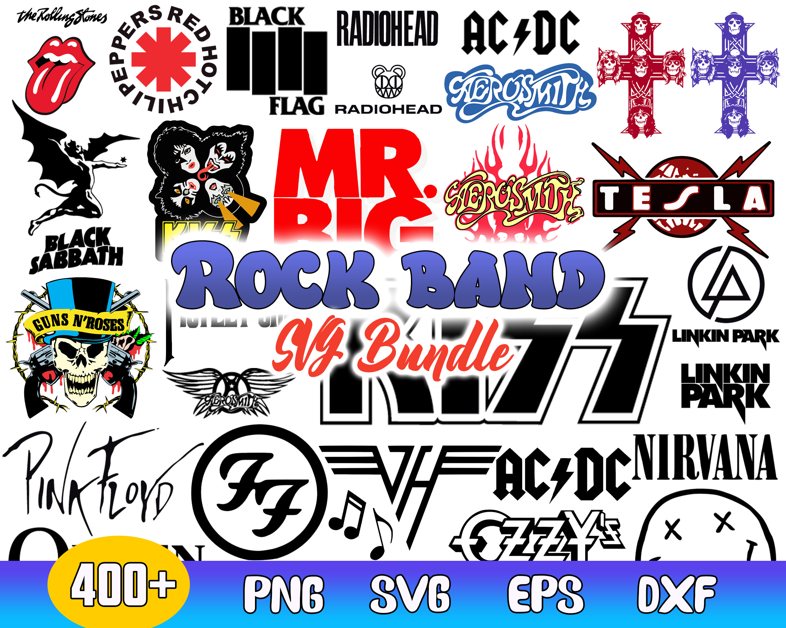 Rock Band Bundle Svg, Rock Band Logo Svg, Rock Music Svg, Ro | Inspire ...