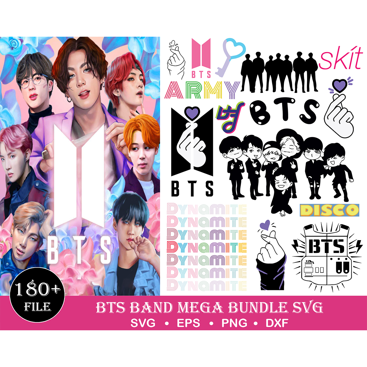 200 BTS Bundle Svg, Boy Band K Pop Huge Svg Bundle For Cricu | Inspire ...