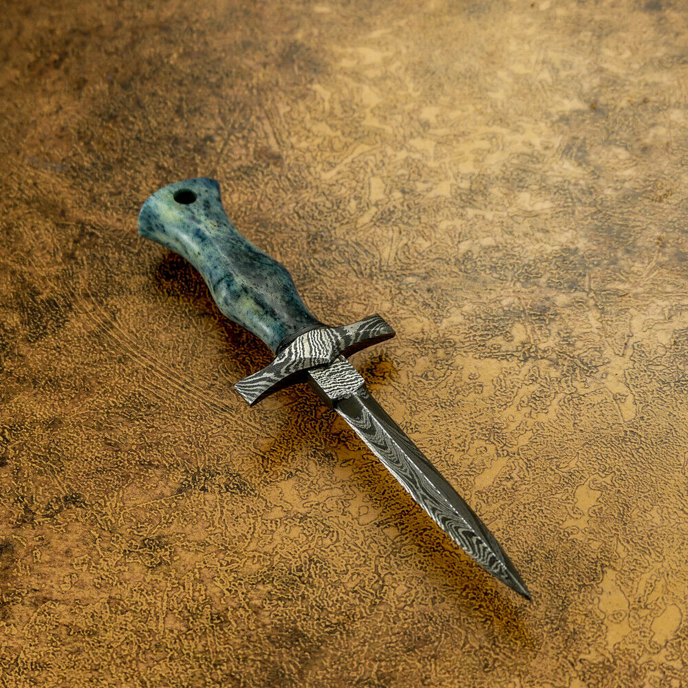 RARE CUSTOM DAMASCUS STEEL MINIATURE NECK DAGGER KNIFE STAIN | Inspire ...