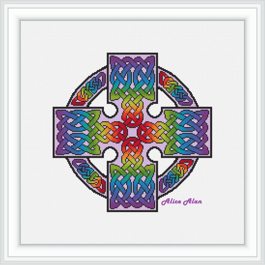 Cross stitch pattern Catholic Cross celtic knot ethnic faith | Inspire ...