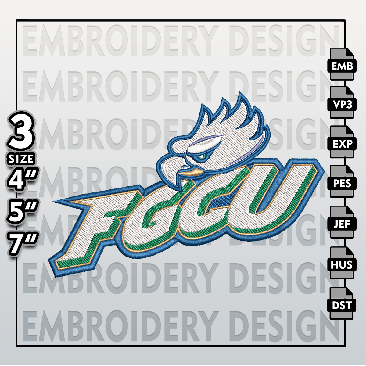 Florida Gulf Coast Embroidery Designs, NCAA Logo Embroidery | Inspire ...