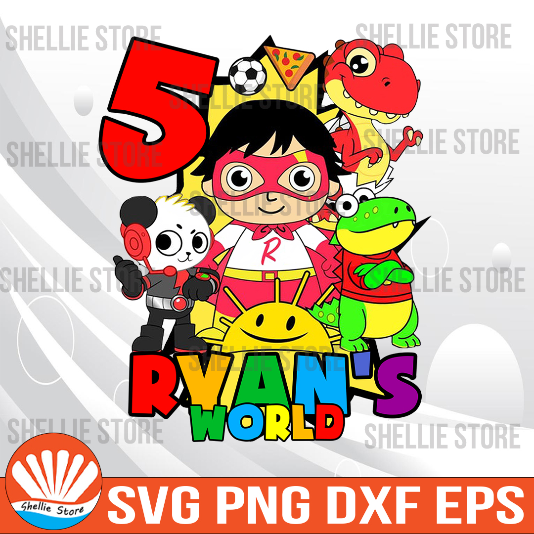 Ryan's world 5 years old svg, birthday girl svg, svg file, | Inspire Uplift