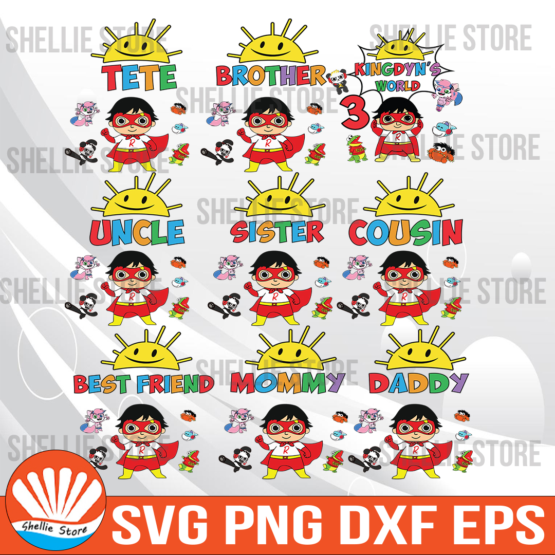 Family Of Birthday Girl Svg, Ryan's world Birthday Svg, svg - Inspire ...