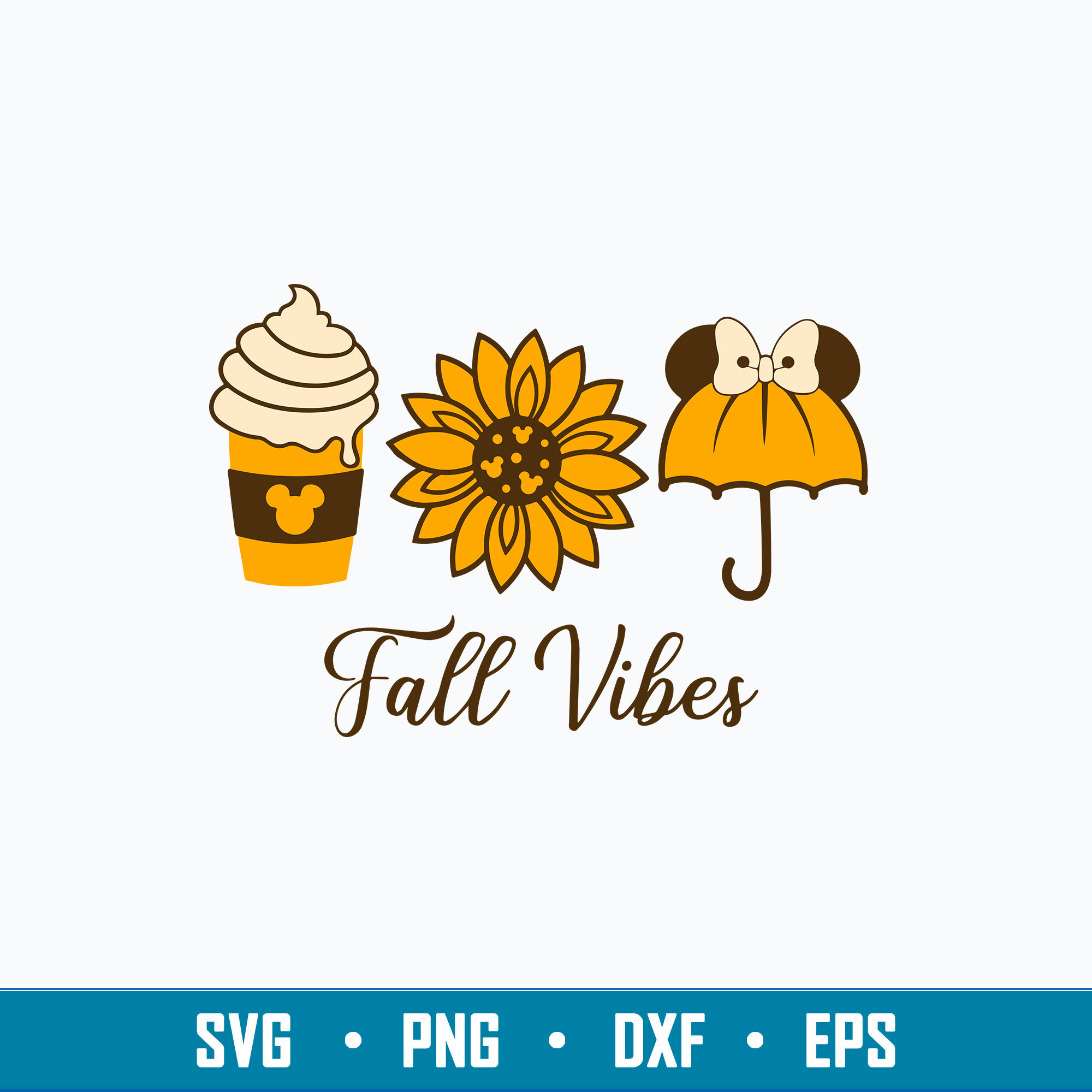 Mouse Head Fall Vibes Svg, Disney Svg, Png Dxf Eps File | Inspire Uplift