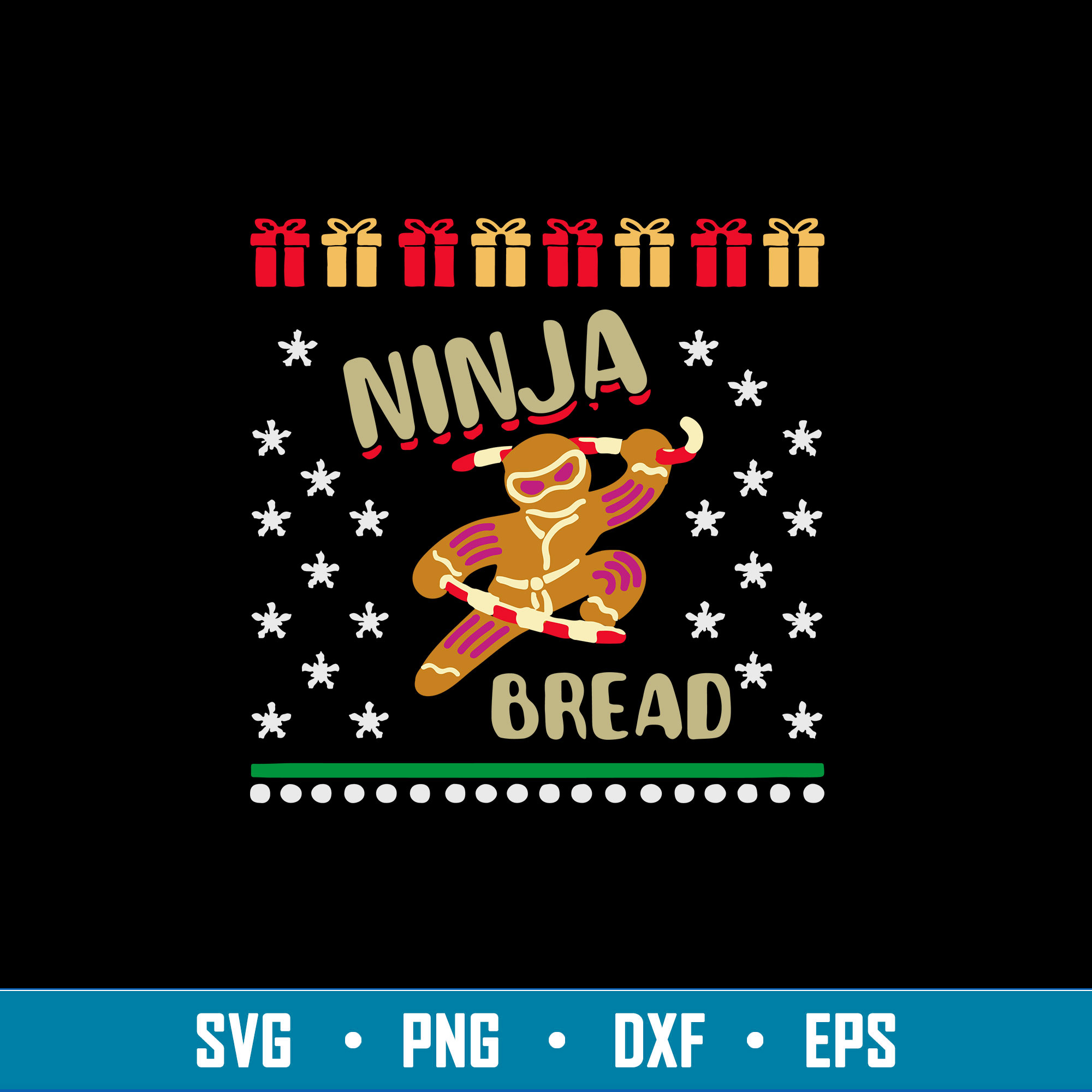 Ninjabread Man Gingerbread Ginjas X Mas Svg, Ninja Bread Svg | Inspire ...