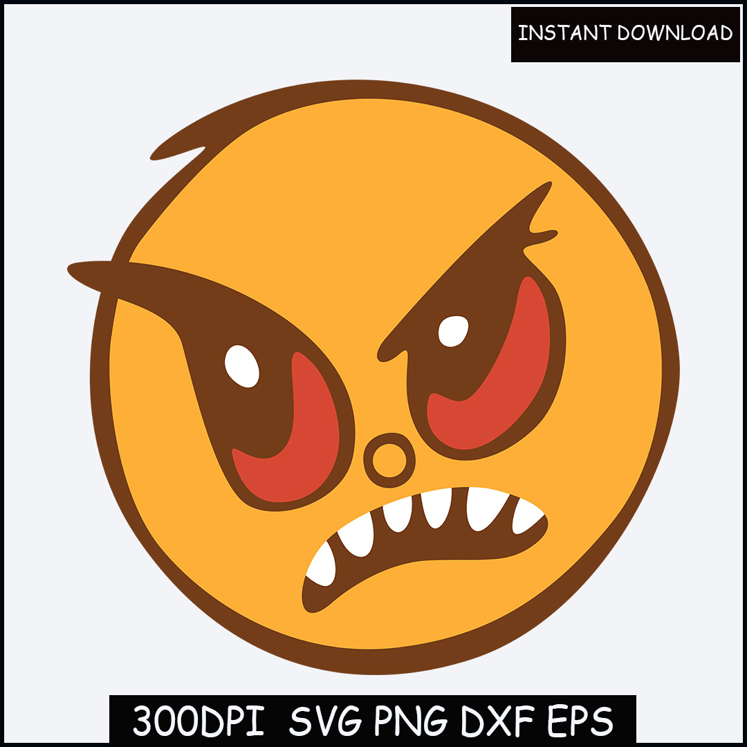 Angry Emoji vector, SVG, PNG, DXF and EPS files include | Inspire Uplift