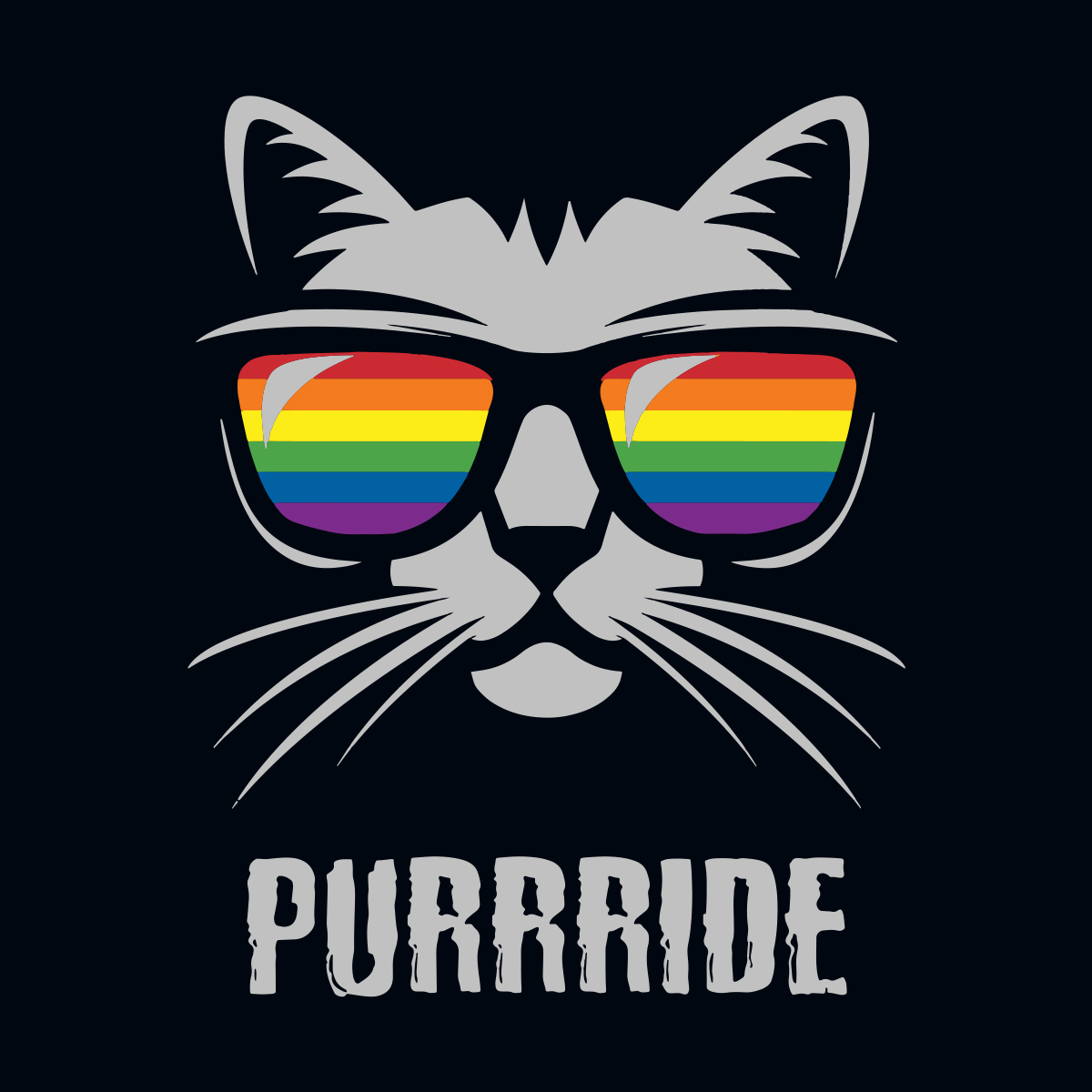 Rainbow Sunglasses Silhouette Cat Purrride Svg, Trending Svg | Inspire Uplift