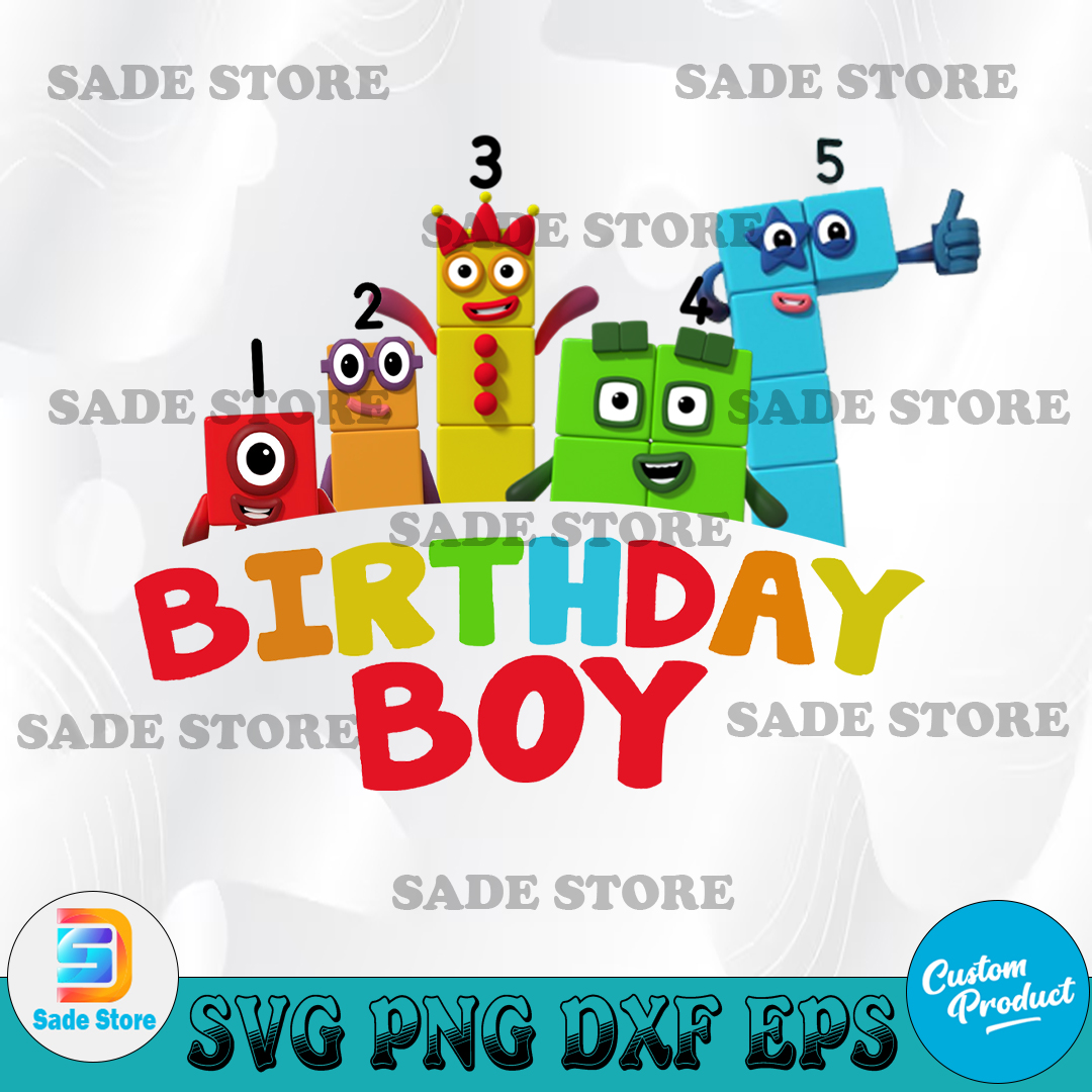 Number blocks characters 1-5 svg, Birthday Boy svg, Birthday - Inspire ...