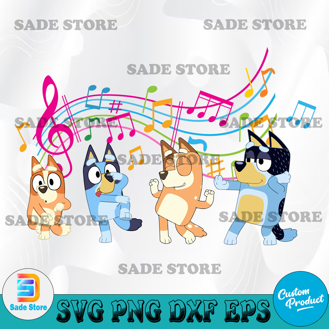Bluey with music notes svg, Cricut, svg files, File For Cric | Inspire ...