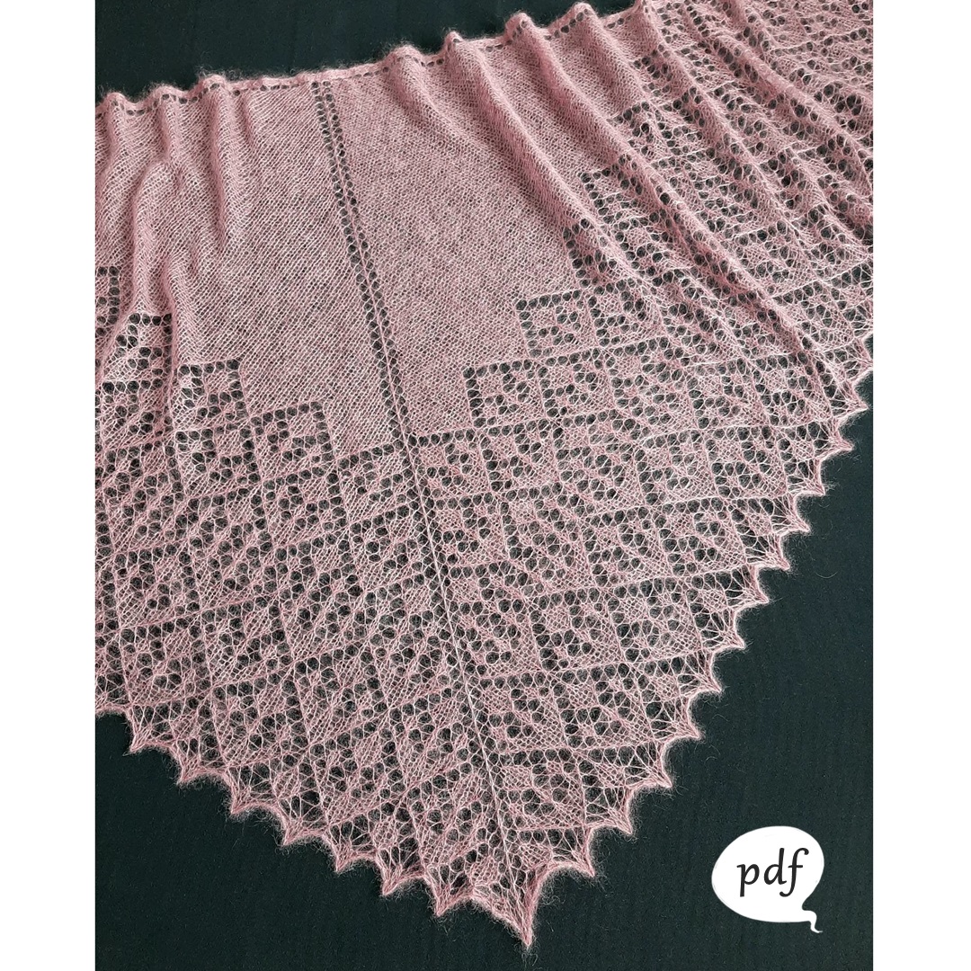 Lace Triangular Shawl Easy Knitting Pattern for Beginners | Inspire Uplift