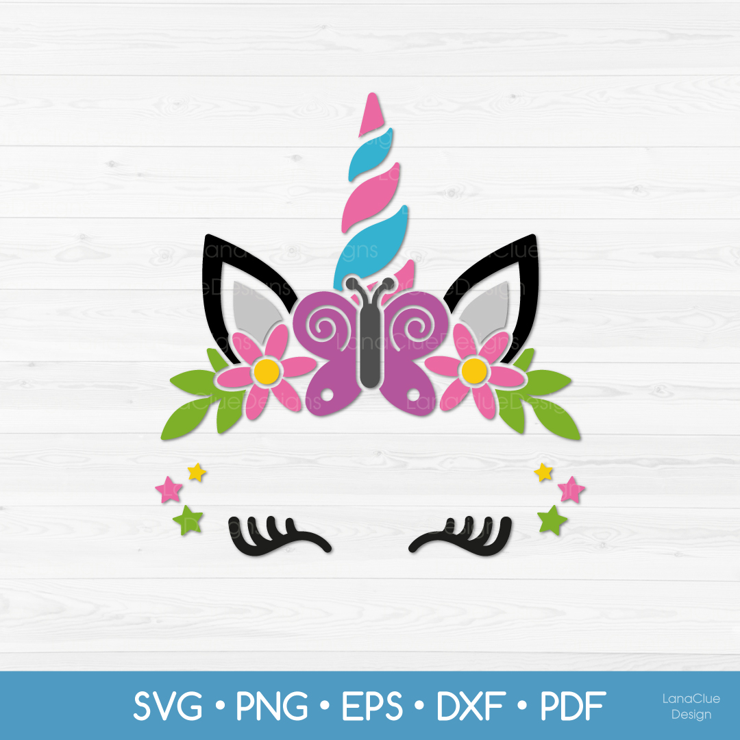 Spring Unicorn SVG - Spring Design - Unicorn Face with Flow - Inspire ...