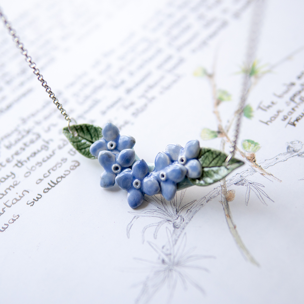 Hydrangea ceramic necklace Hydrangea pendant Unique jewelry | Inspire ...