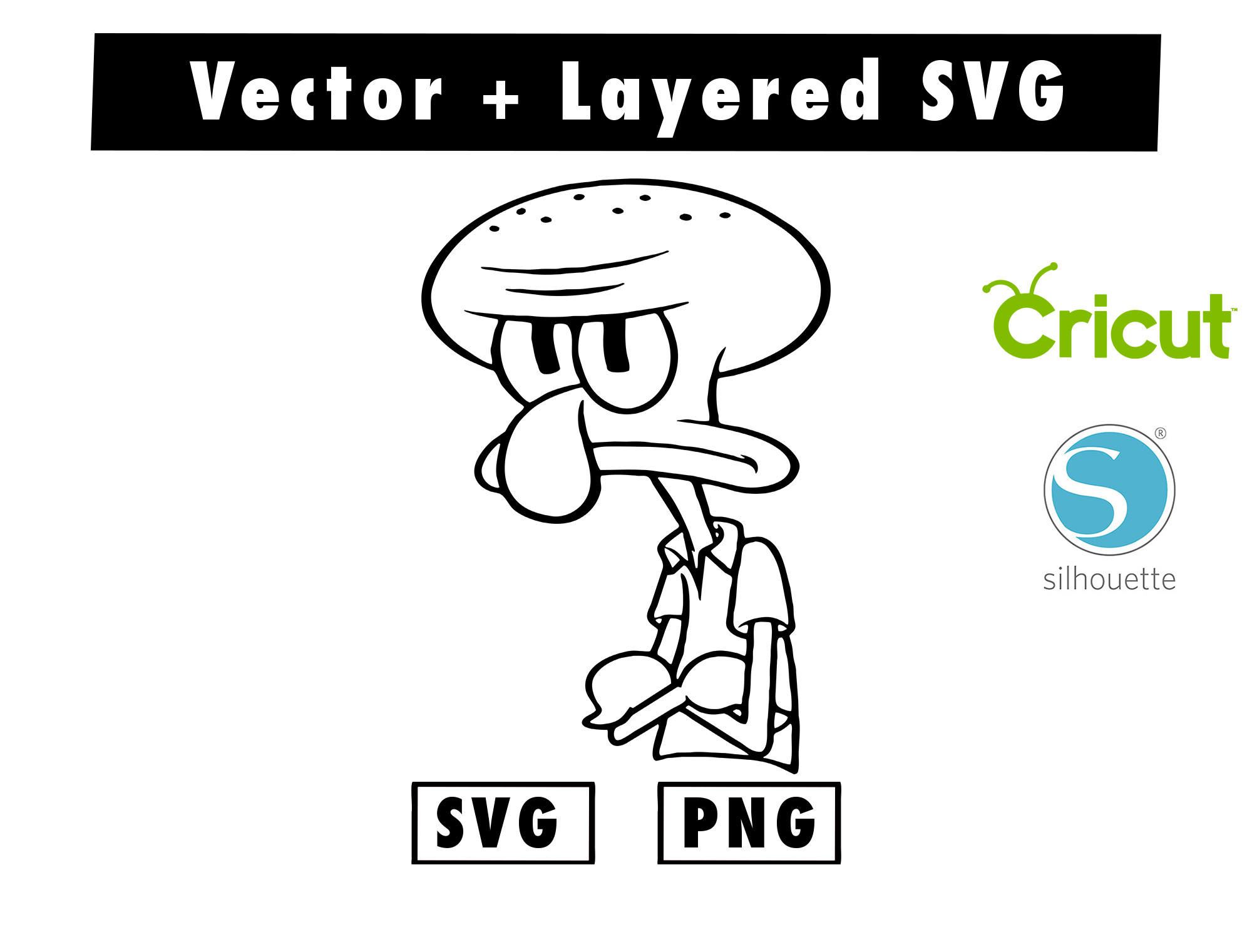 cartoon Squidwarde ( spongebob squarepants) svg, png files | Inspire Uplift