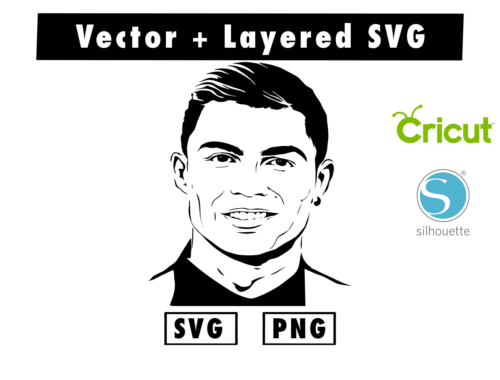 Player Cristiano Ronaldo svg, png files for cricut machine , | Inspire ...