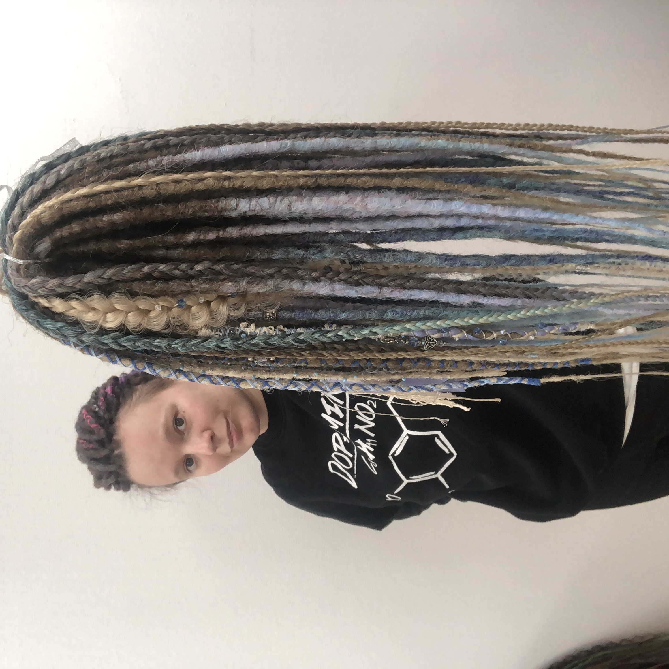 crochet dreadlocks in natural colors with embellishments | Inspire Uplift