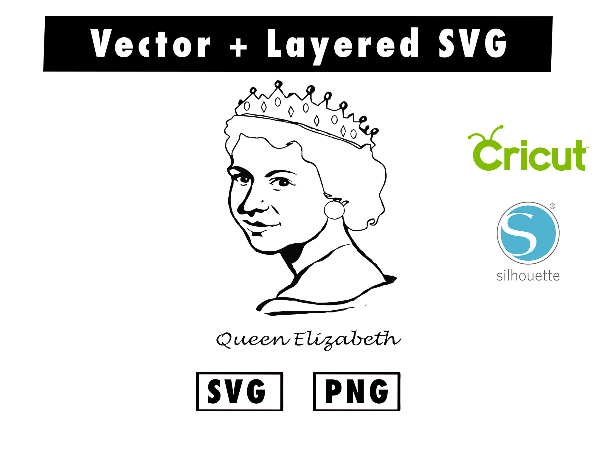 Queen Elizabeth Silhouette Vector