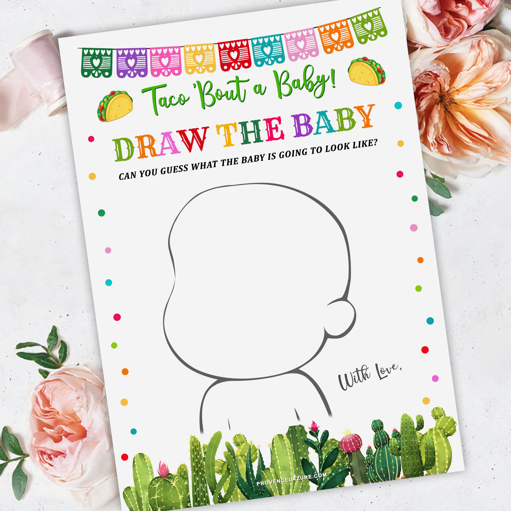 Draw the Baby Game Taco Baby Shower Game Drawing the Baby - Inspire Uplift