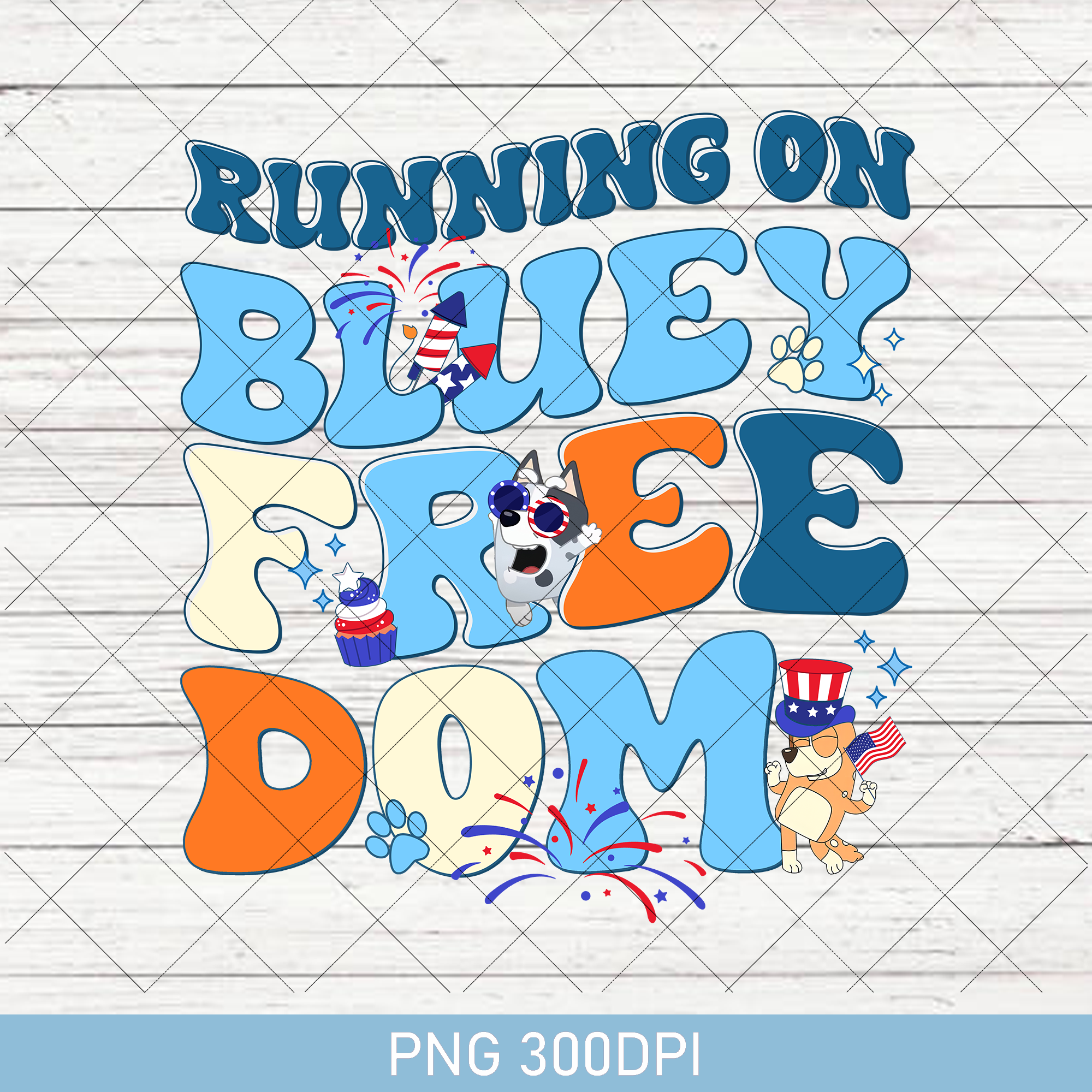 Retro Running On Bluey And Iced Coffee PNG, Running On Bluey | Inspire ...