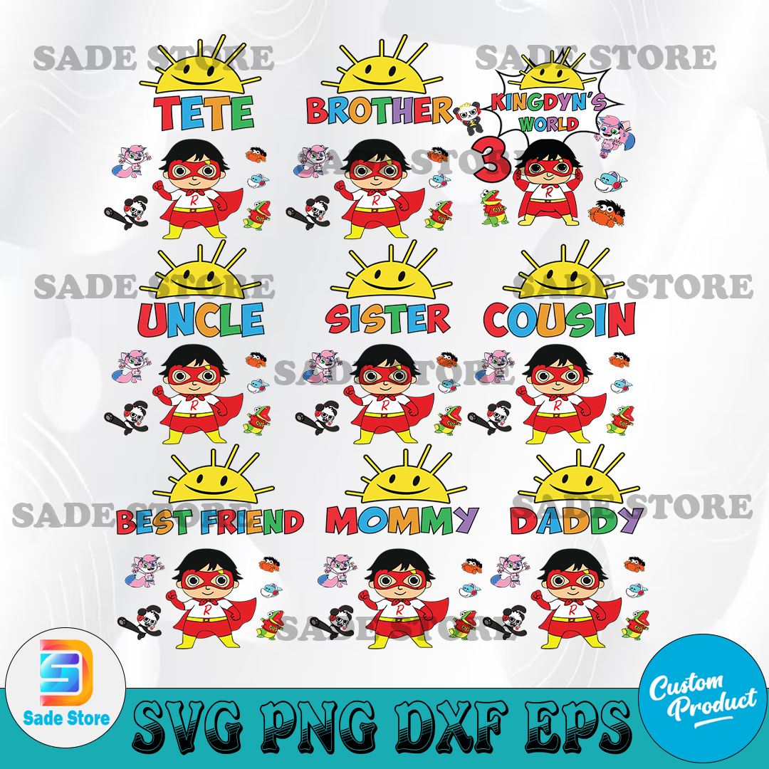 Family Of Birthday Girl Svg, Ryan's world Birthday Svg, svg - Inspire ...