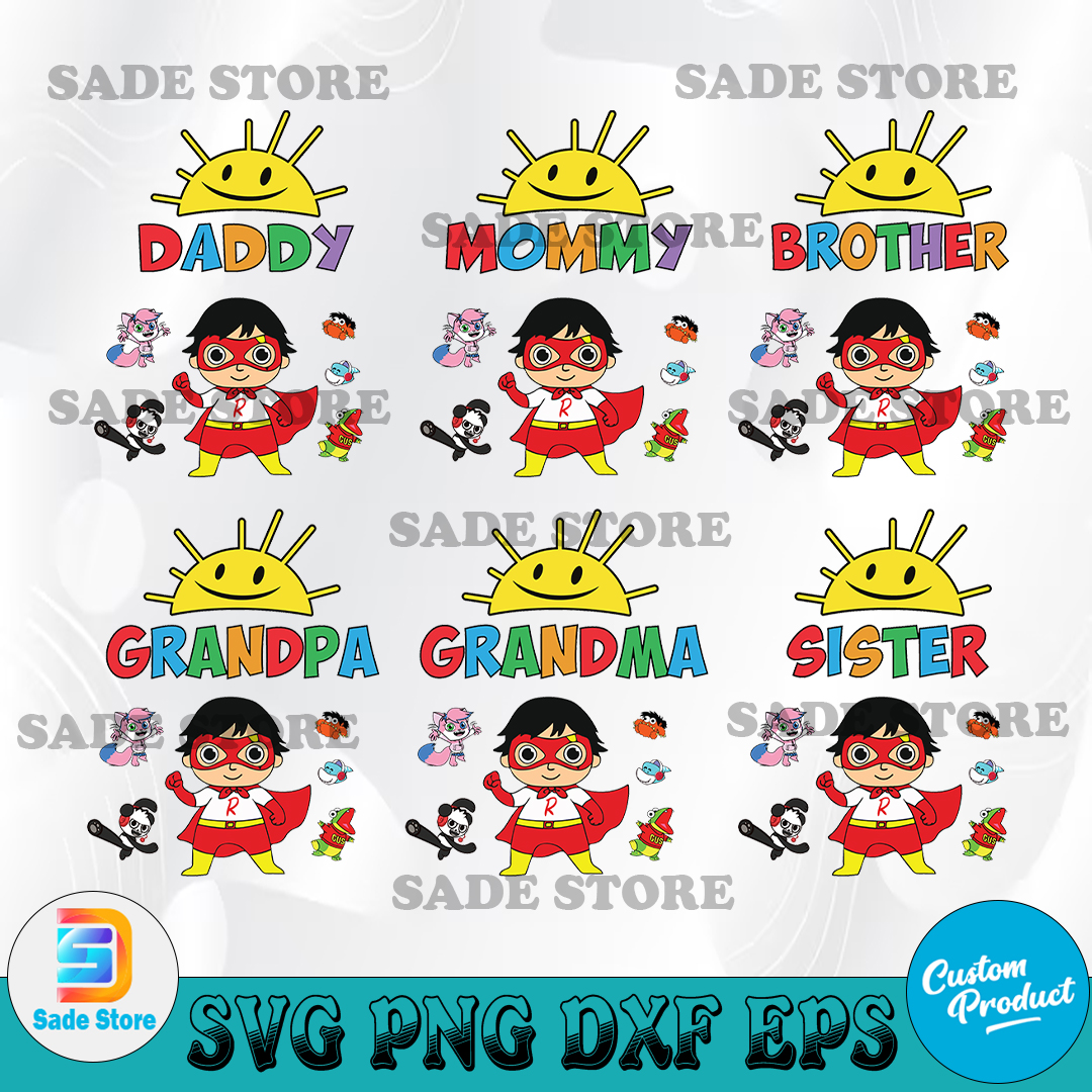 Family Of Birthday Girl with Ryan's world Svg, Ryan's world - Inspire ...
