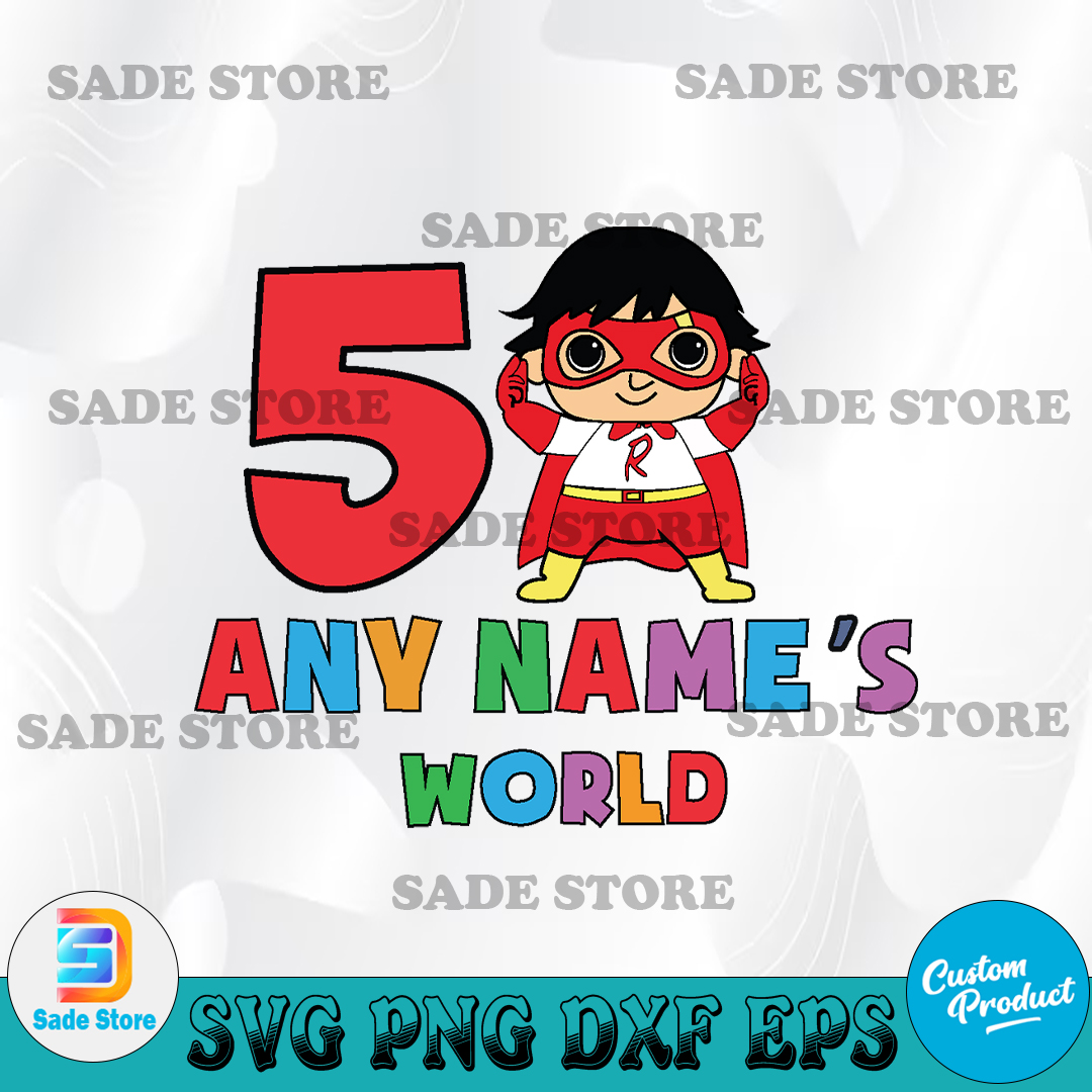 Personalized name and age birthday svg, Ryan's world svg, Cr | Inspire ...