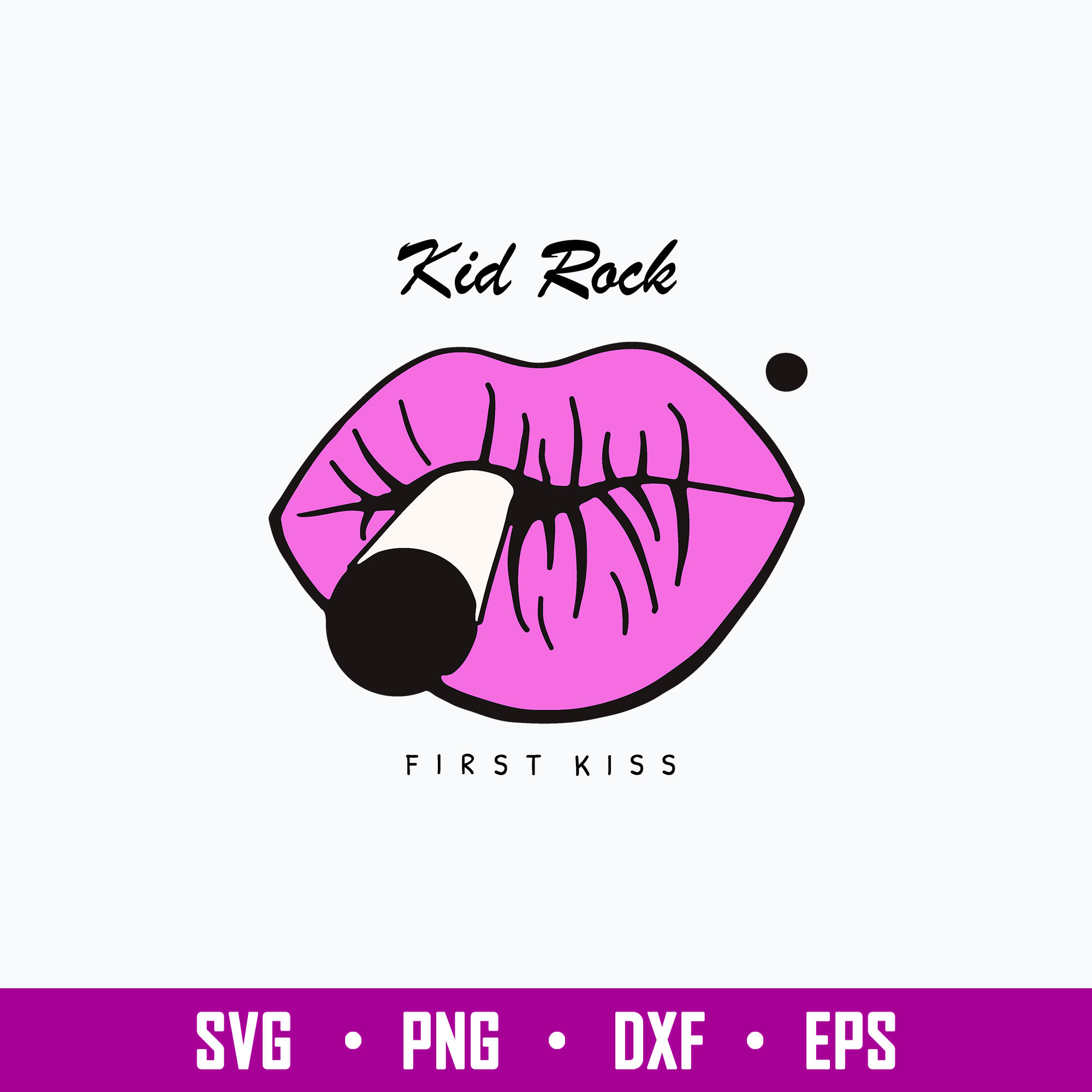 Kid Rock First Kiss Lips Smoking Svg, Lip Svg, Png Dxf Eps F | Inspire ...