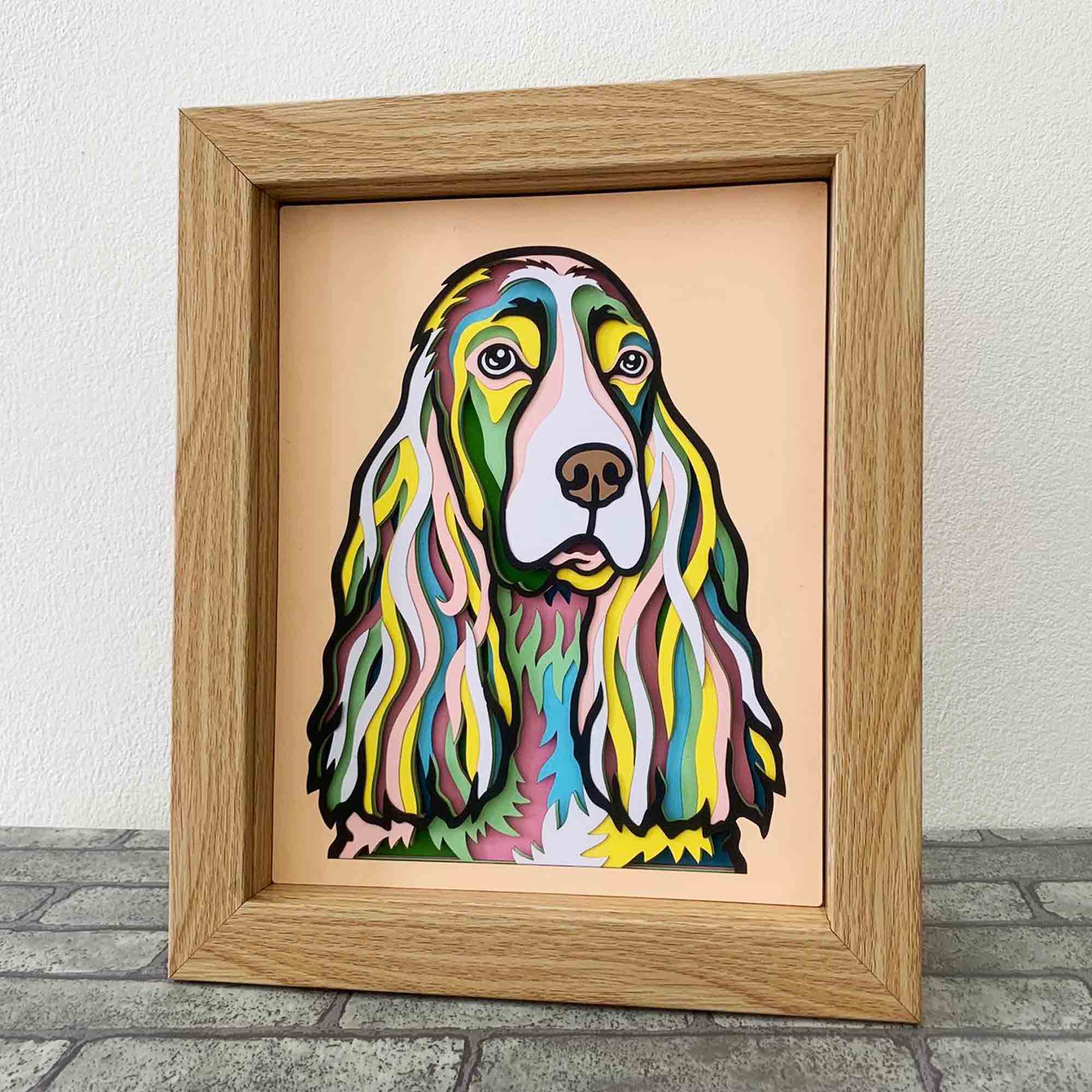 Dog 3D Layered SVG For Cardstock/ Colorful Cocker Spaniel Mu | Inspire ...