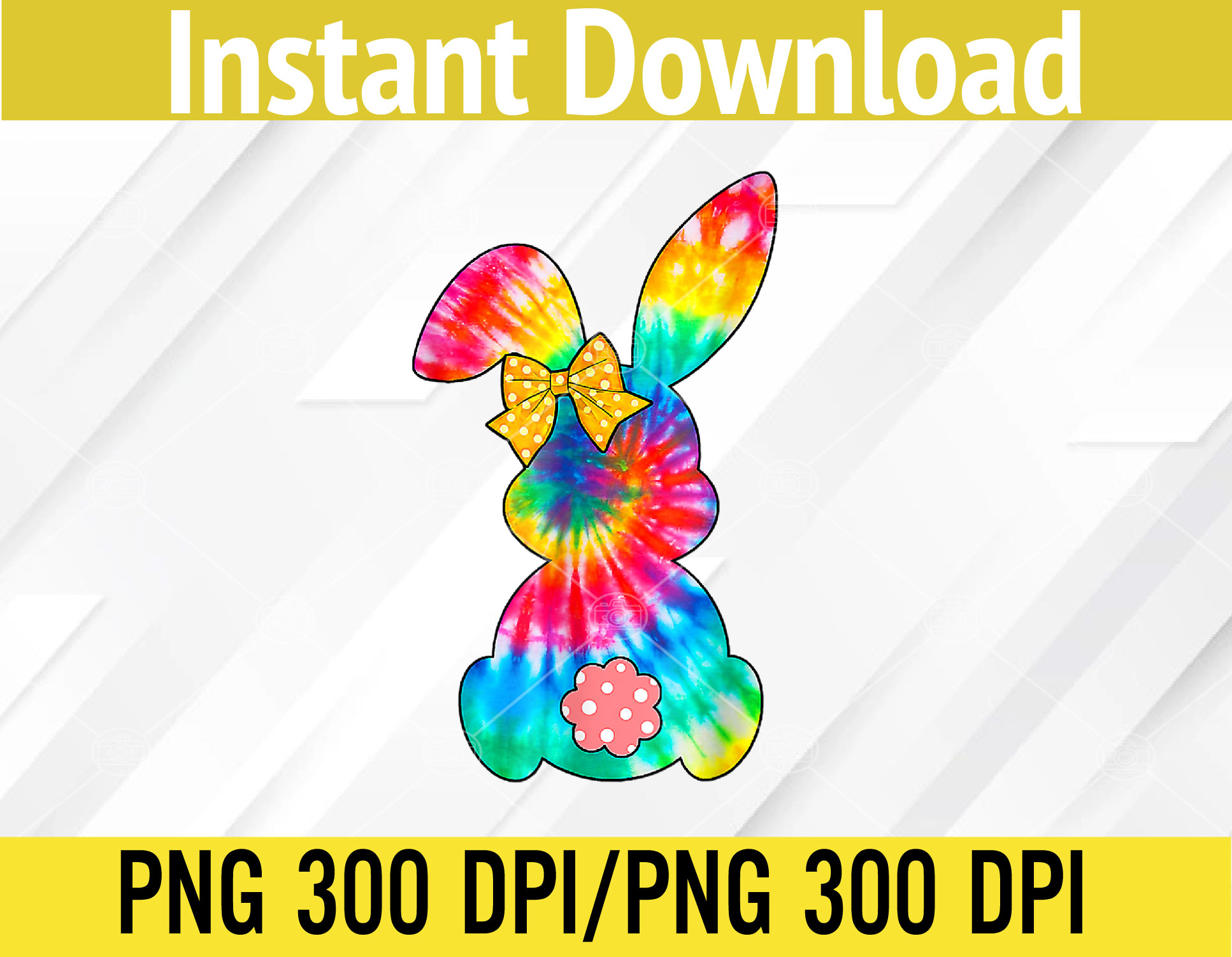 Cute Bunny Rabbit Tie Dye Bow Tie Easter Day PNG, Digital Do | Inspire ...