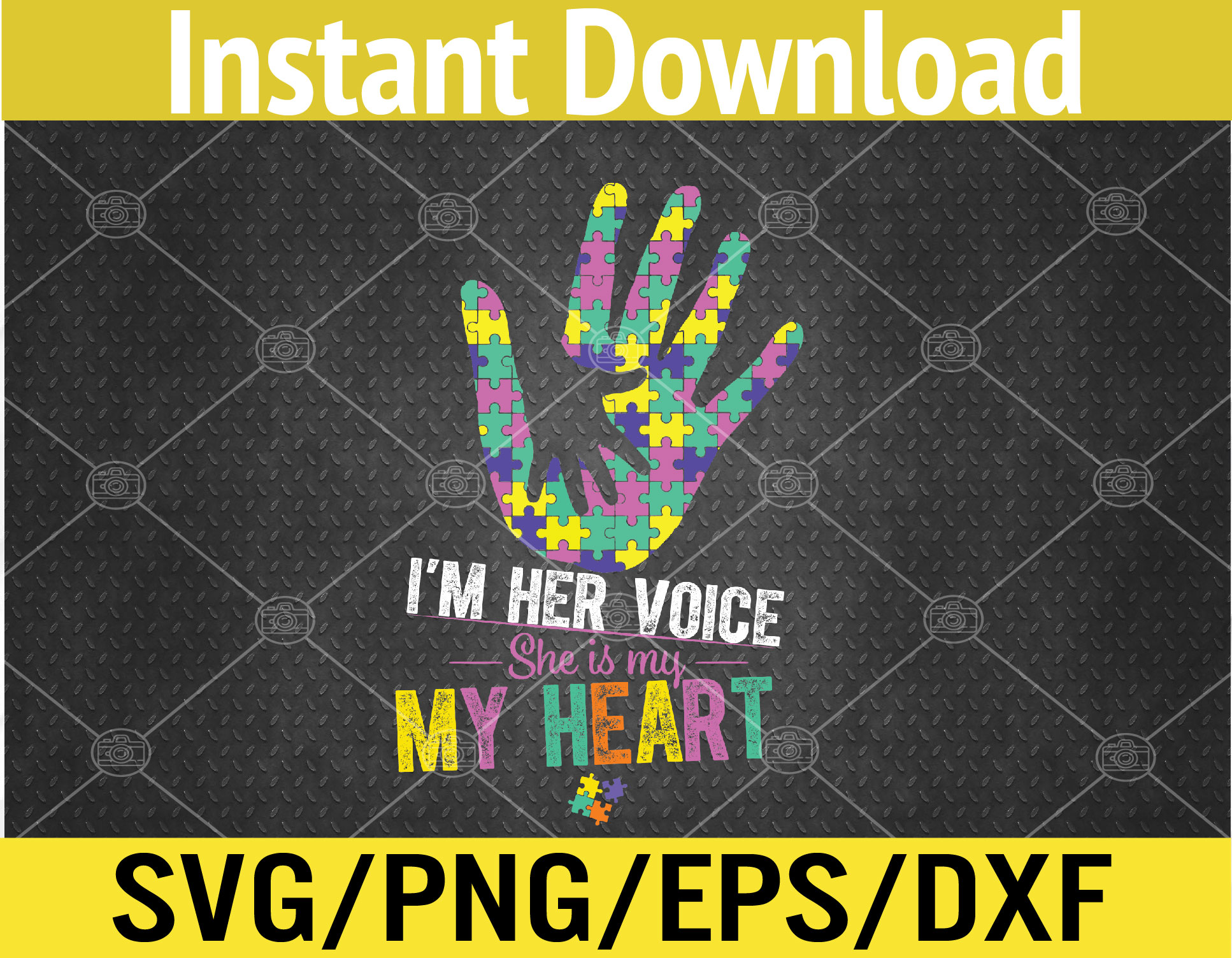 I'm HER Voice SHE is My Heart Autism Mom Pink Autism Svg, Ep | Inspire ...